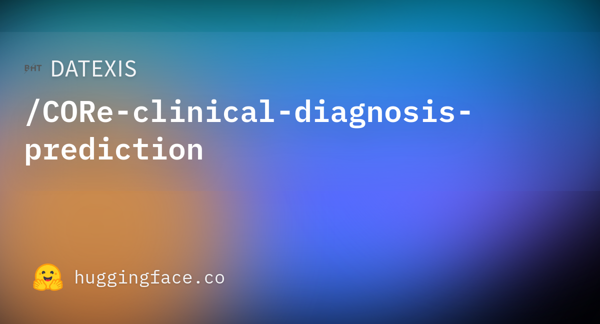 DATEXIS/CORe-clinical-diagnosis-prediction at main DATEXIS/CORe-clinical-diagnosis-prediction at main