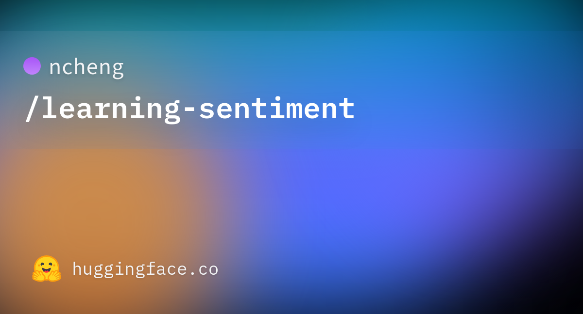 Nchenglearning Sentiment · Hugging Face