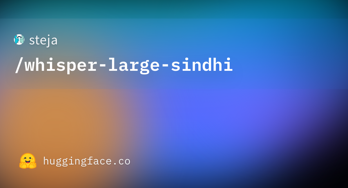 steja/whisper-large-sindhi · Hugging Face steja/whisper-large-sindhi · Hugging Face